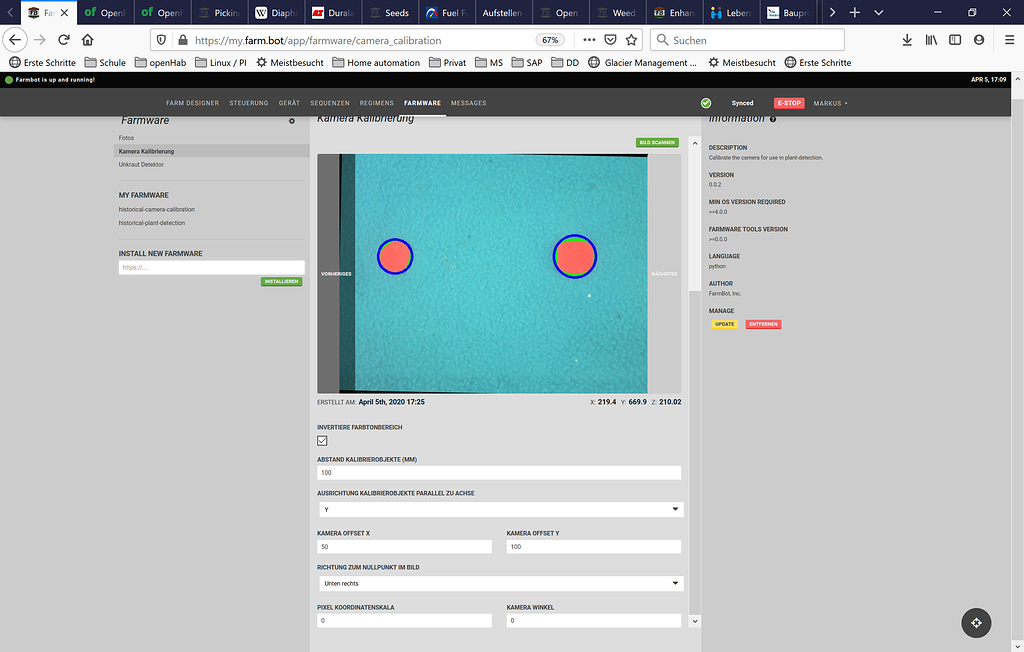 Camera calibration / weed detection doesnt keep settings - Troubleshooting - FarmBot Forum